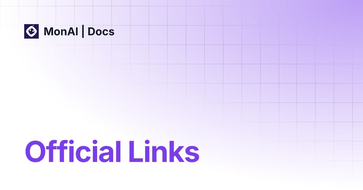 Official Links | MonAI | Docs